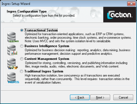 Configuration Type Parameter Settings