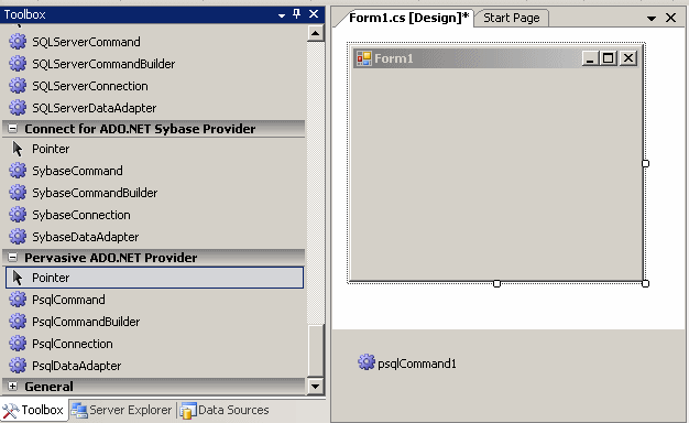 Adding Components from the Toolbox